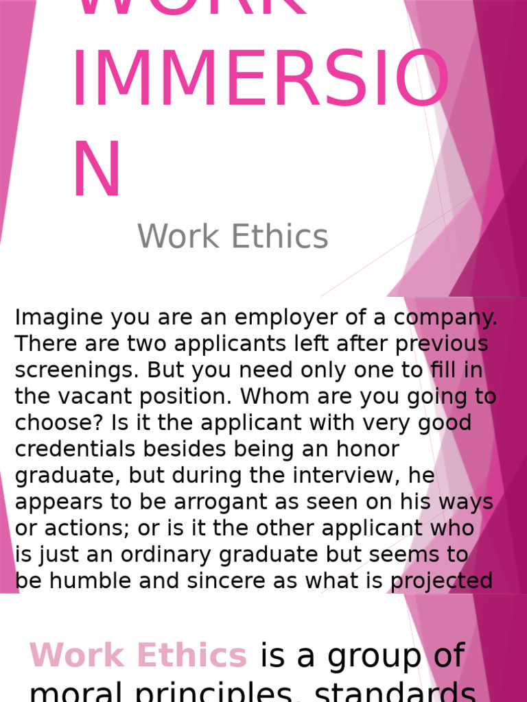 Lesson 2.1 Work Immersion_092522 | PDF | Social Psychology