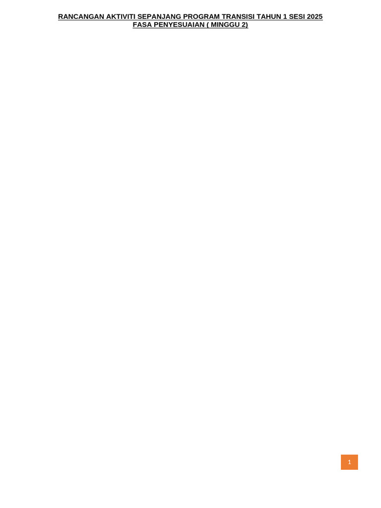 Jadual Week 2 Isnin | PDF