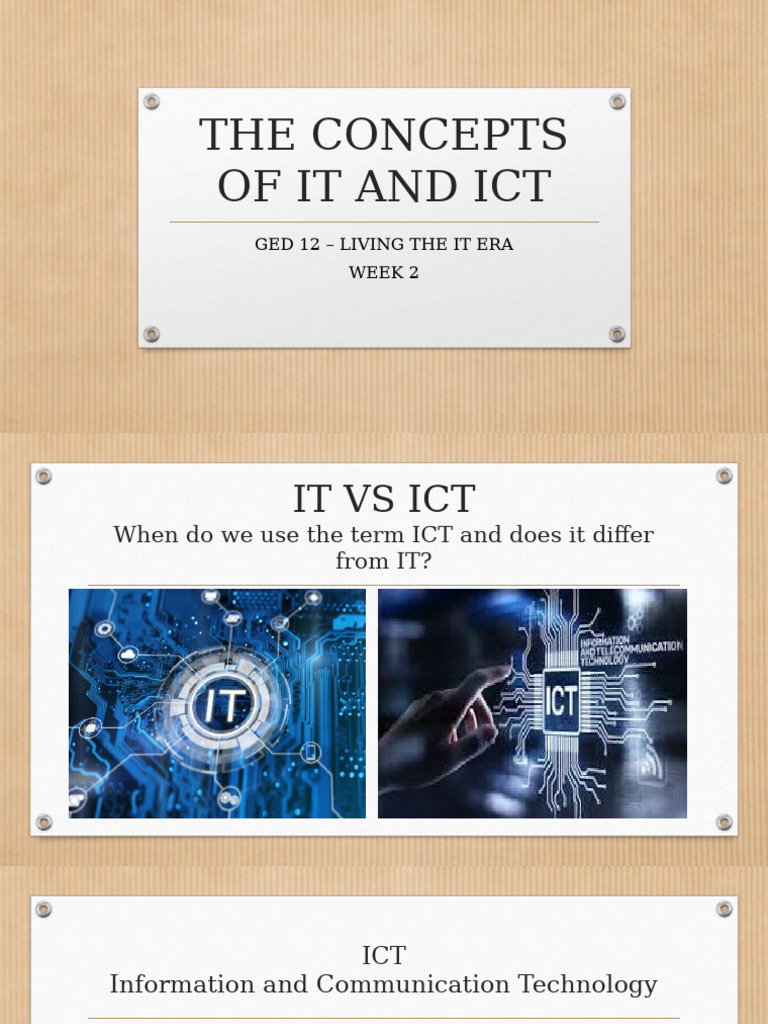 The Concepts of It and Ict (1) | PDF | Information | Information And Communications Technology