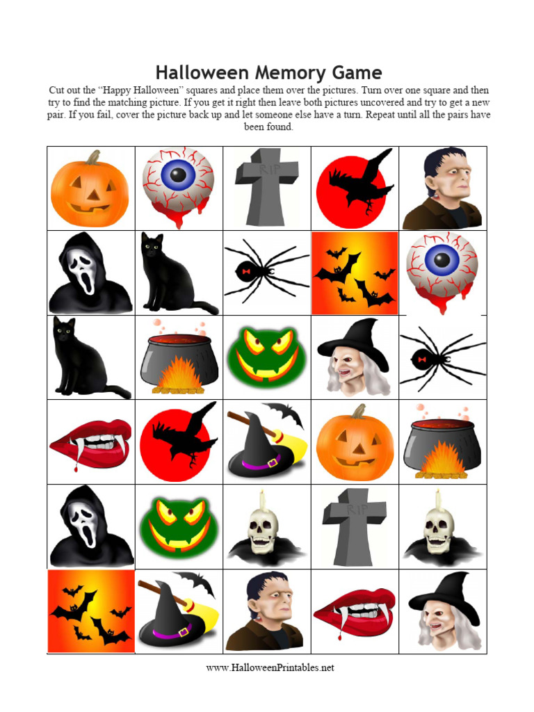Halloween Memory Game | PDF