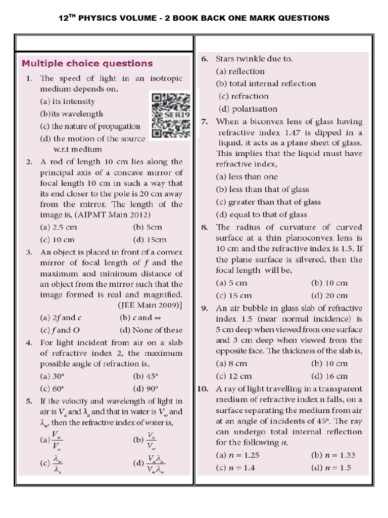 Updated Syllabus One Mark | PDF