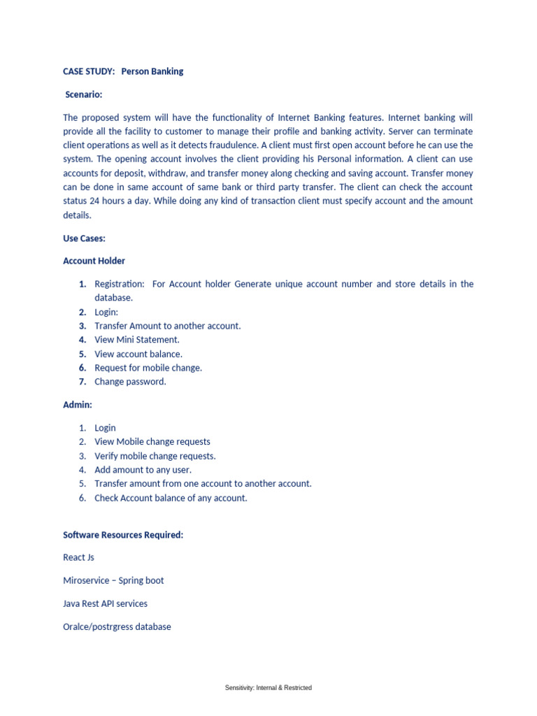 Internet Banking System Case Study | PDF | Databases | Online Banking