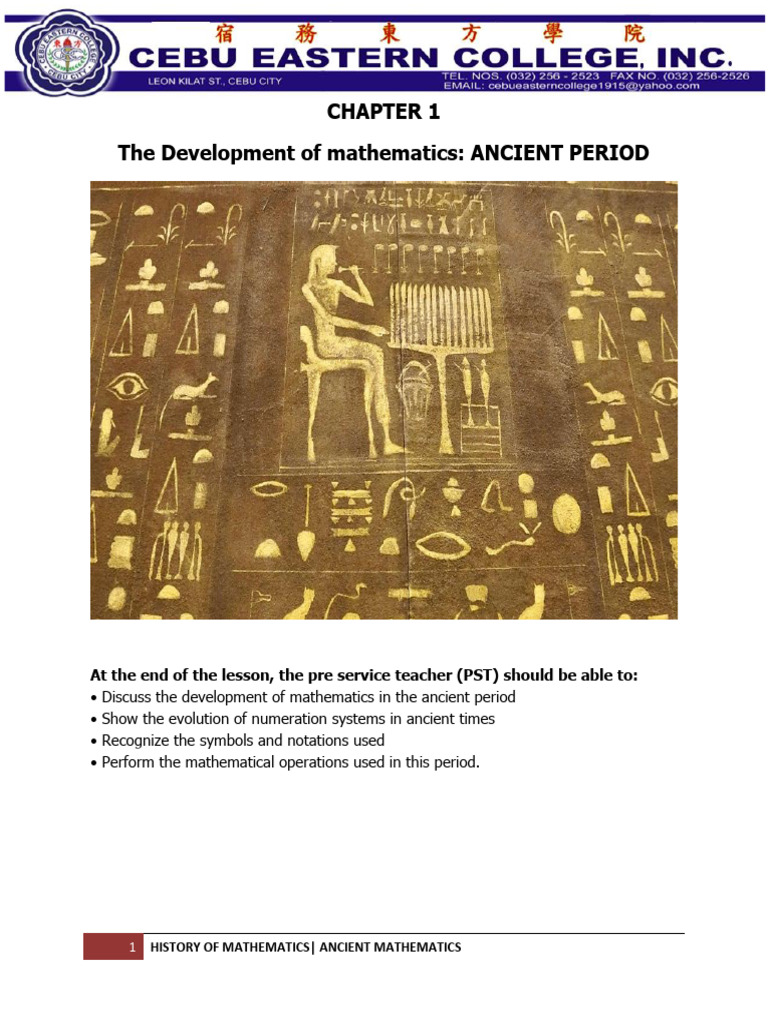 MODULE 1.1 (WEEK 1) | PDF | Sumer | Mathematics