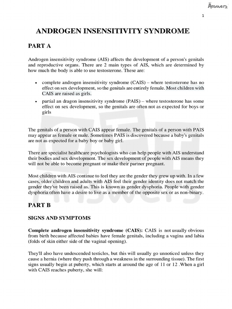 Androgen Insensitivity Syndrome | PDF