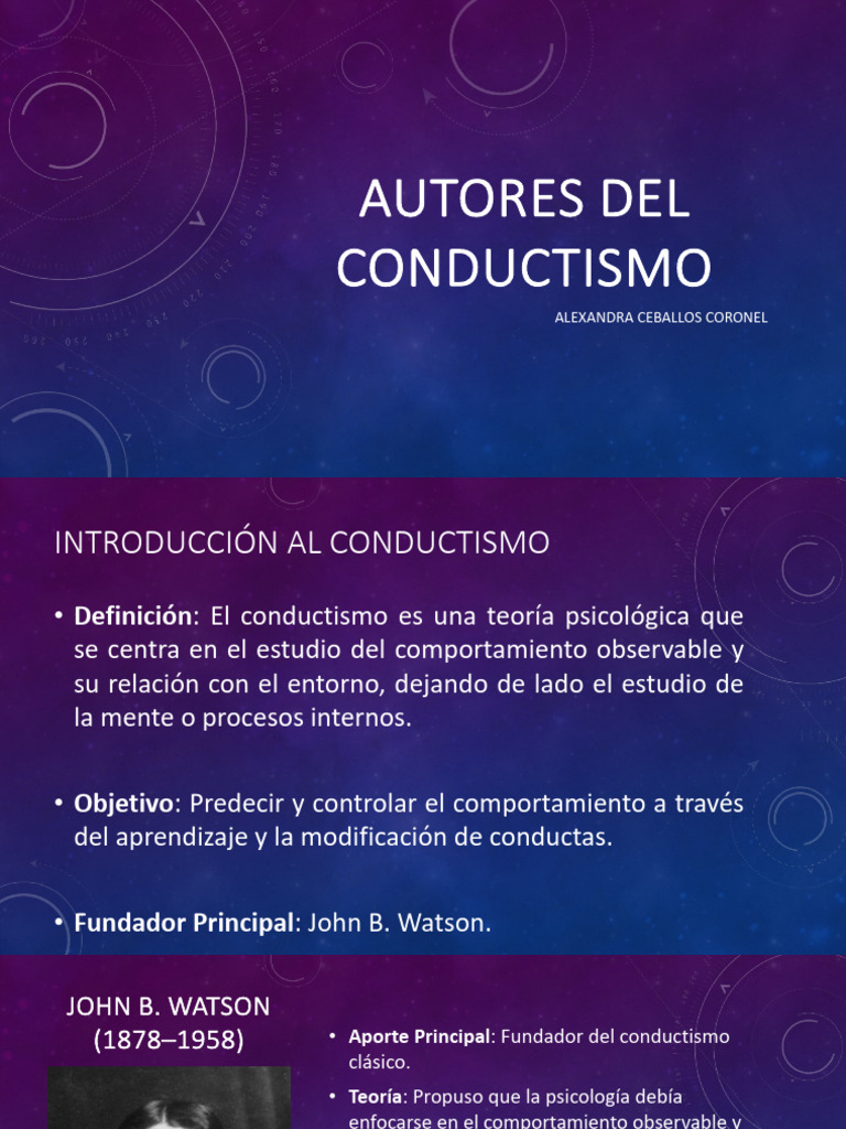 Autores Del Conductismo | PDF | Behaviorismo | Condicionamiento clásico