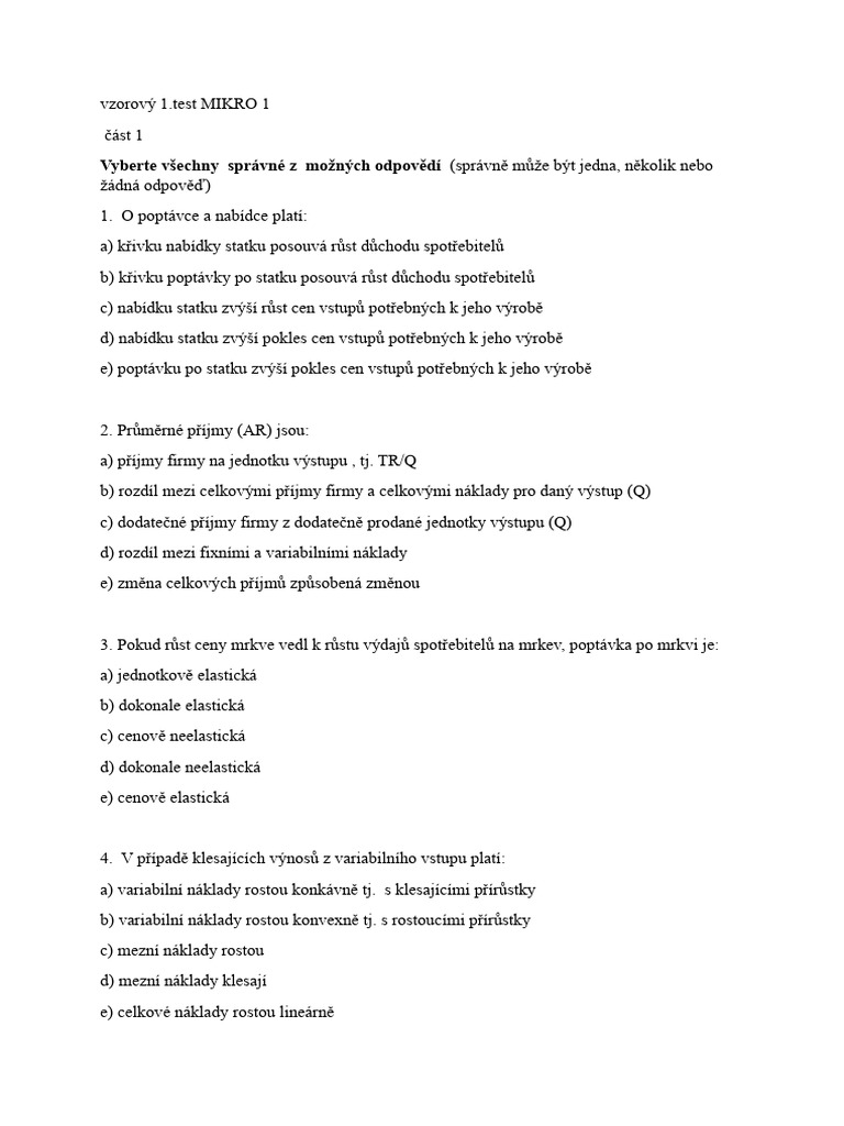 Vzorový 1 Test | PDF