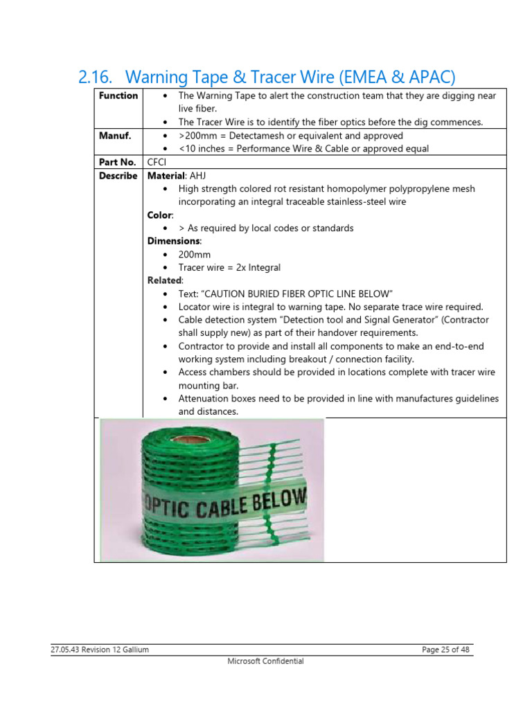 Warning Tape & Tracer Wire (EMEA &APAC) | PDF