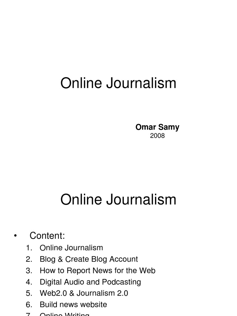 Online Journalism | PDF | Blog | Journalism