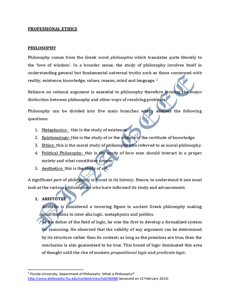 PROFESSIONAL ETHICS NOTES | PDF | Skepticism | Rationalism