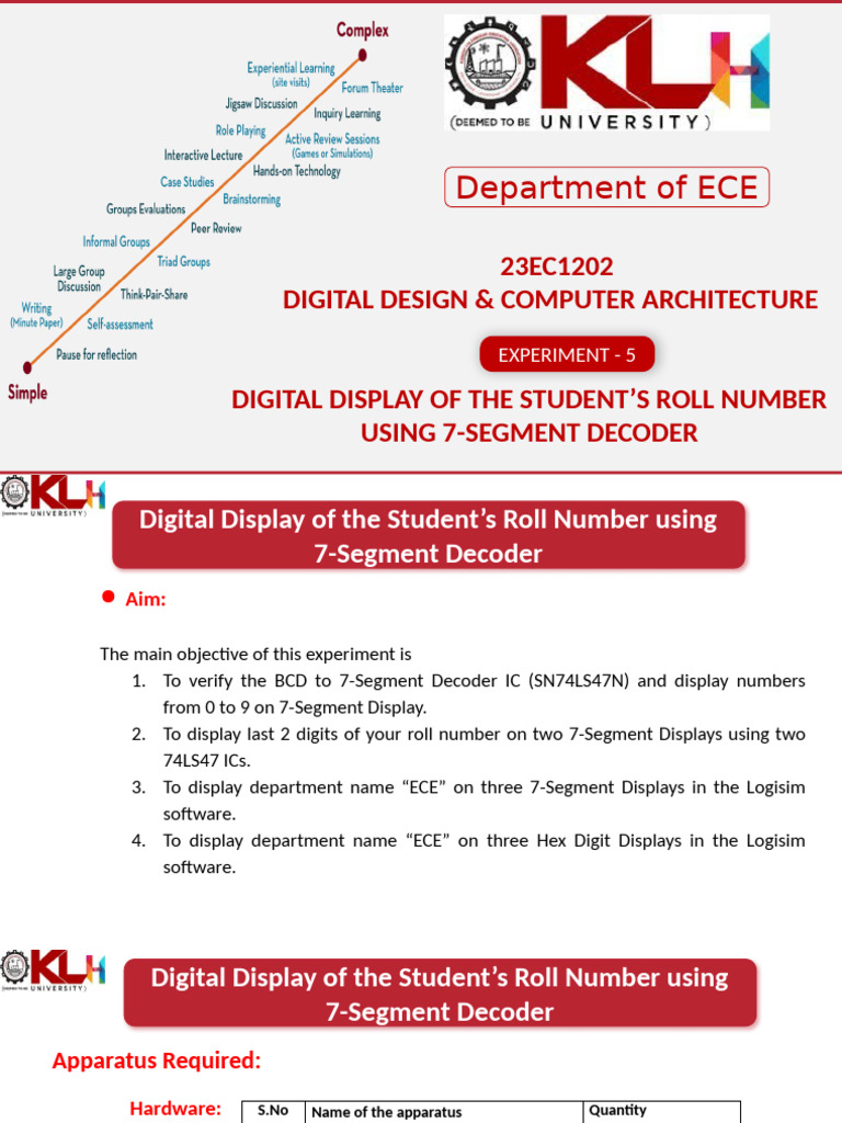 Exp 05 Digital Display of The Student's Roll Number Using 7 Segment | PDF | Binary Coded Decimal ...