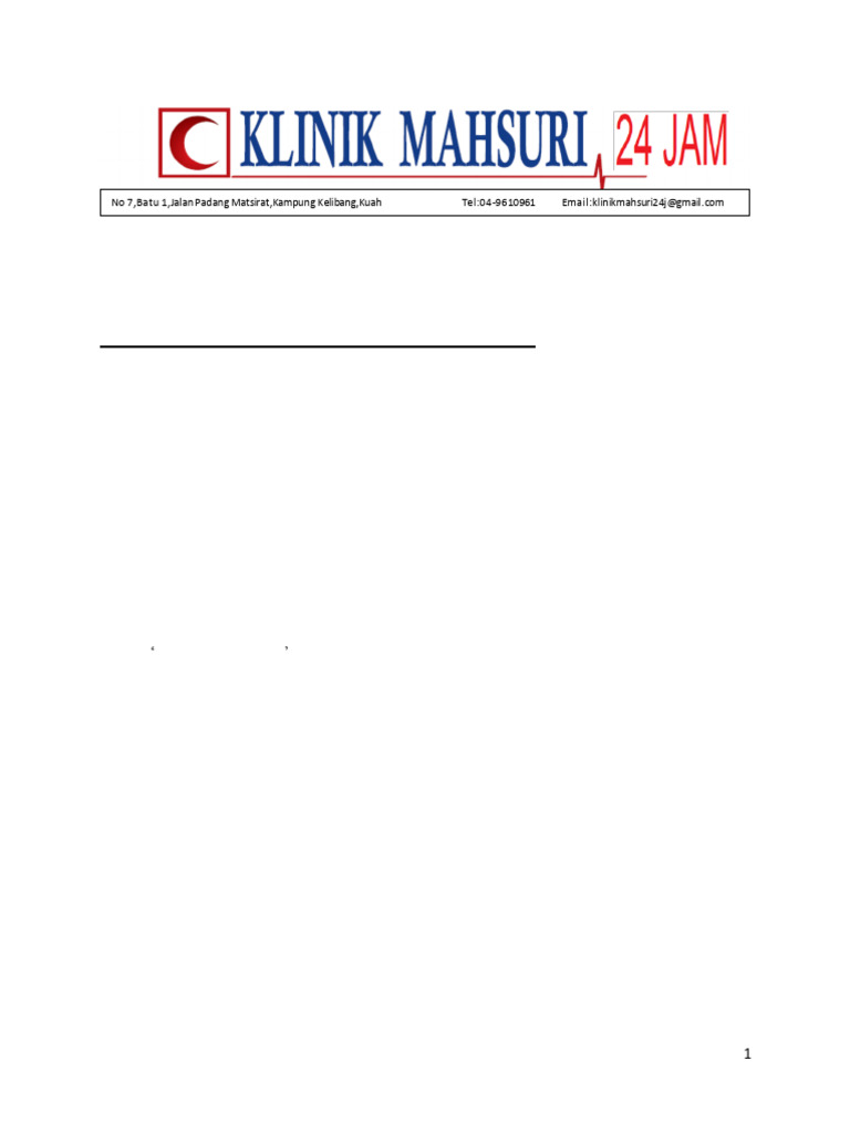 Panel Form Klinik Mahsuri 24jam-1 | PDF | Medical Specialties ...