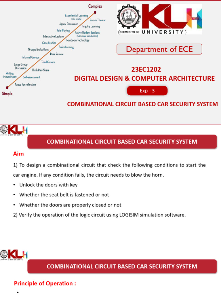 Exp 03 Combinational Circuit Based Car Security System | PDF | Logic Gate | System