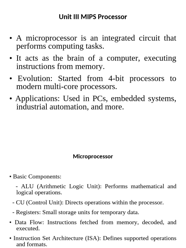 MIPS | PDF | Central Processing Unit | Computer Architecture