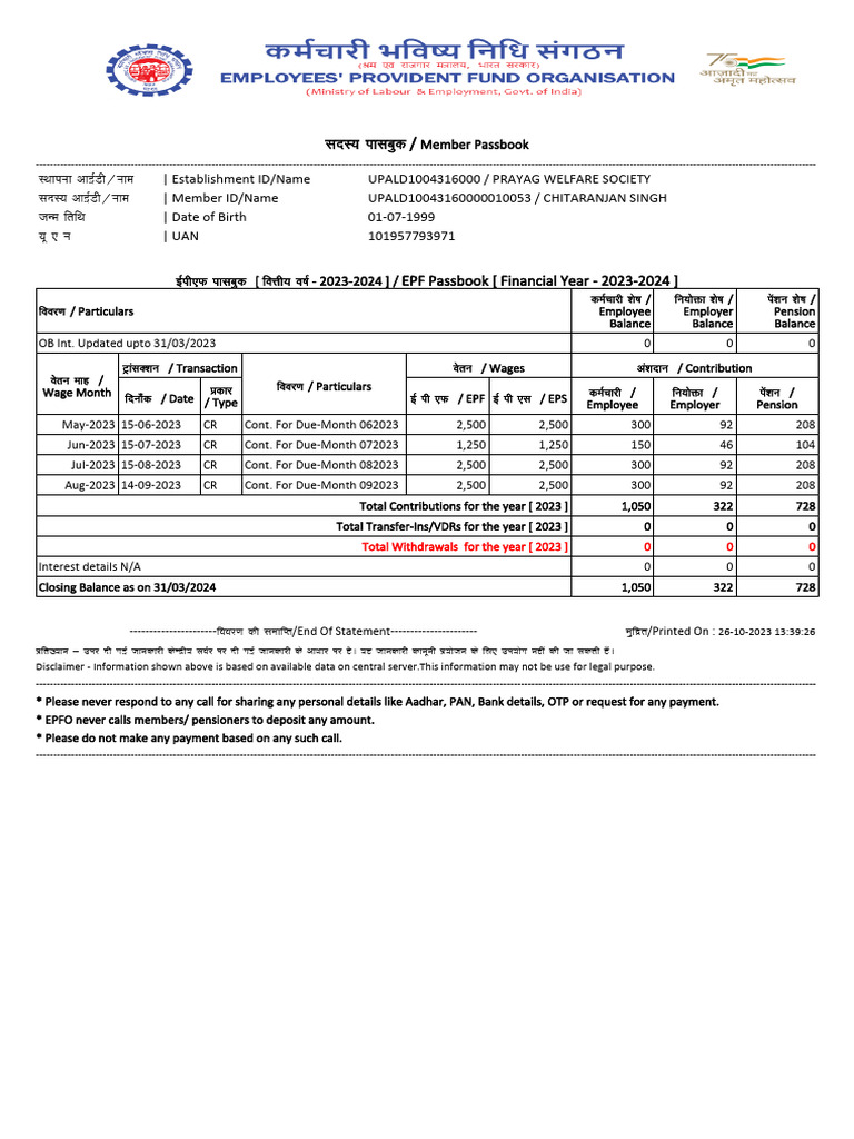 Chit PF | PDF | Retirement | Employment Compensation