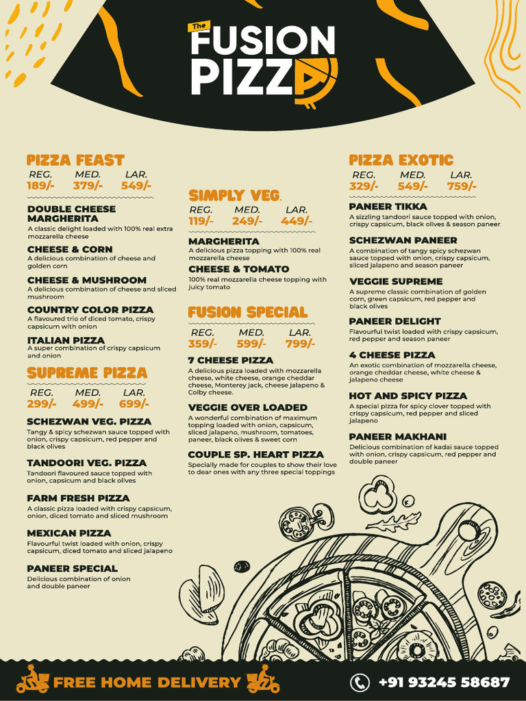 Fusion Pizza New Menu Panvel | PDF