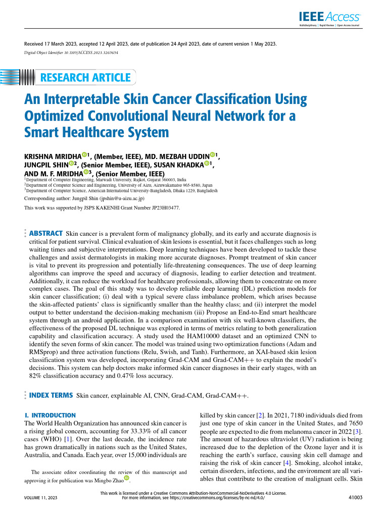 An Interpretable Skin Cancer Classification Using Optimized ...