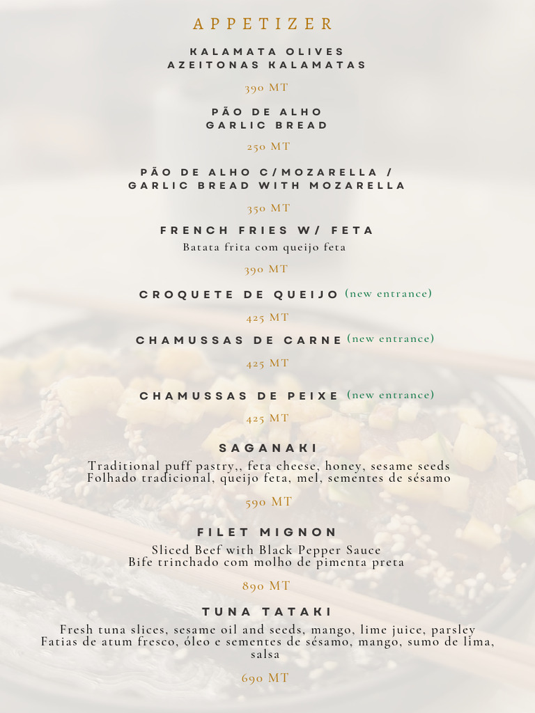 New Food Menu - Memories, SA | PDF | Pickling | Sweet Potato
