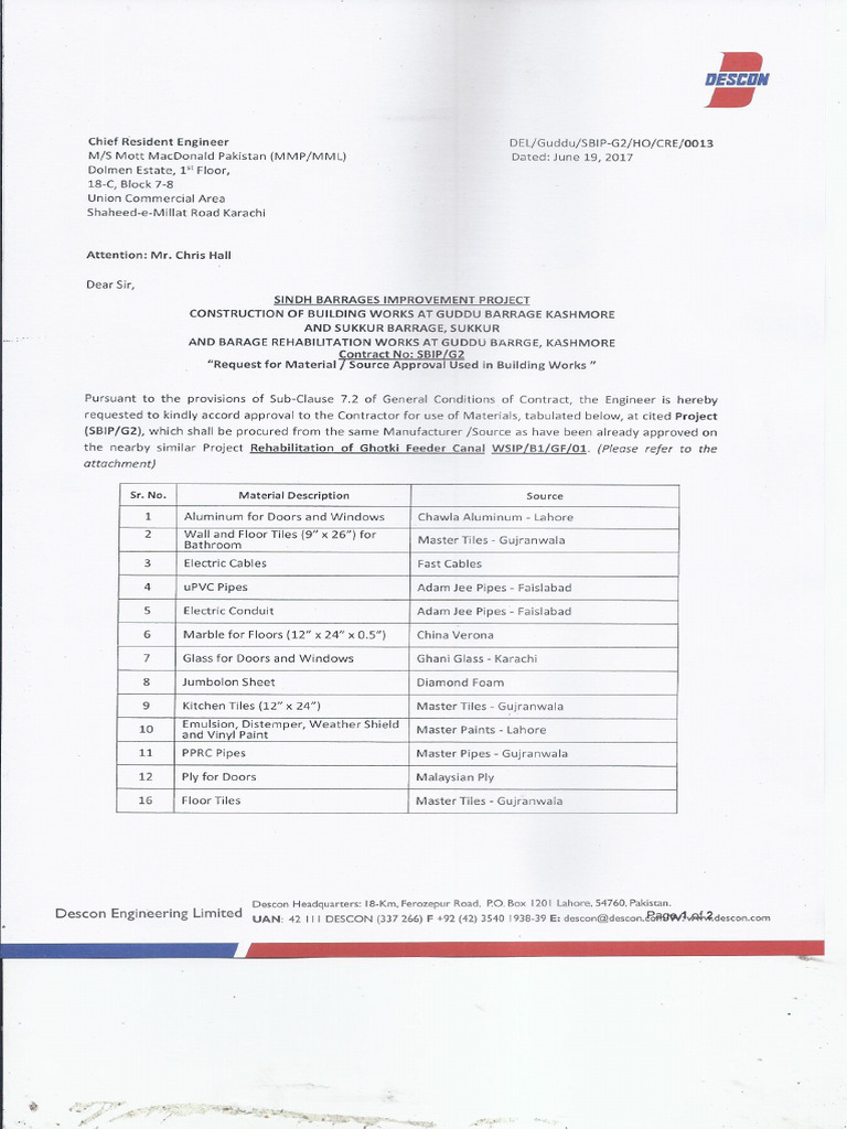 0013 Request for Source approval used in Building Work | PDF