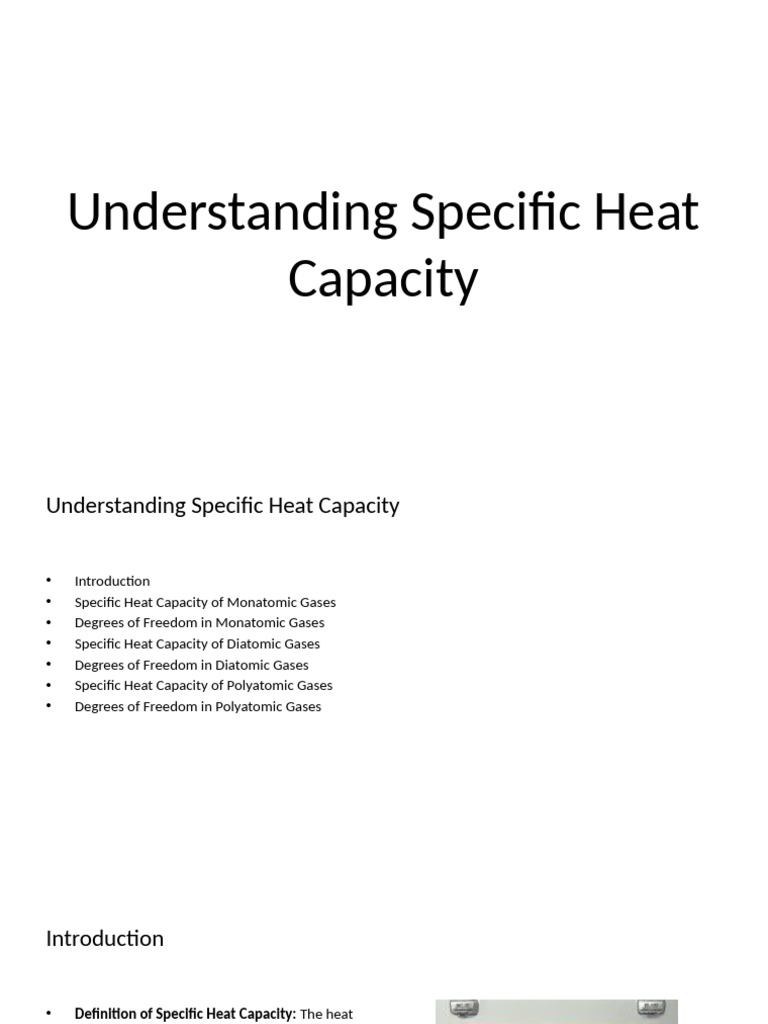 Understanding Specific Heat Capacity | PDF | Gases | Heat Capacity