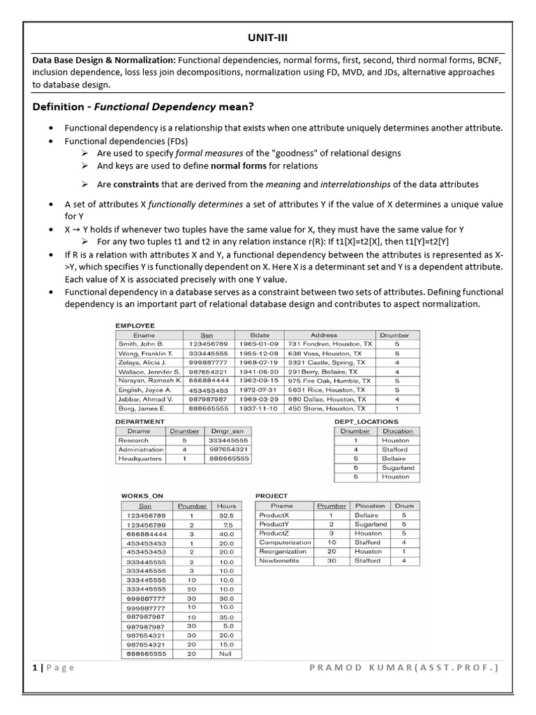 Unit-III | PDF | Data Management | Databases