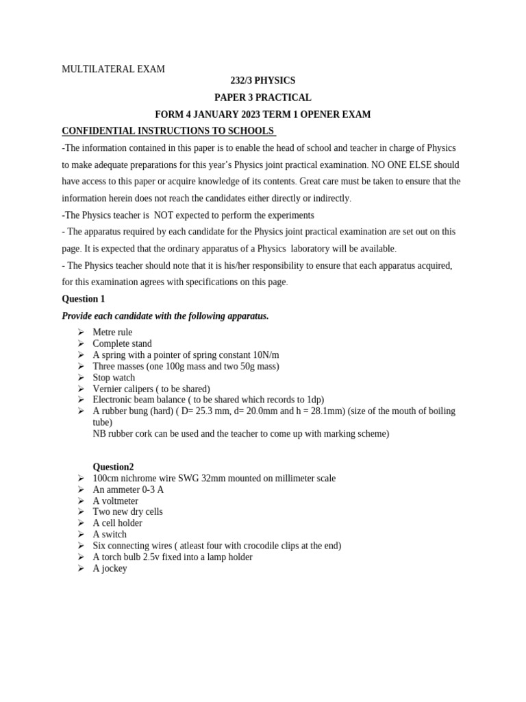 Physics F4 PP3 Confidential | PDF