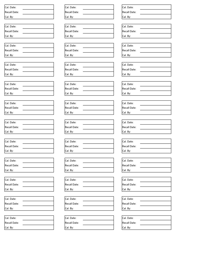 Tape Cal Sheet | PDF