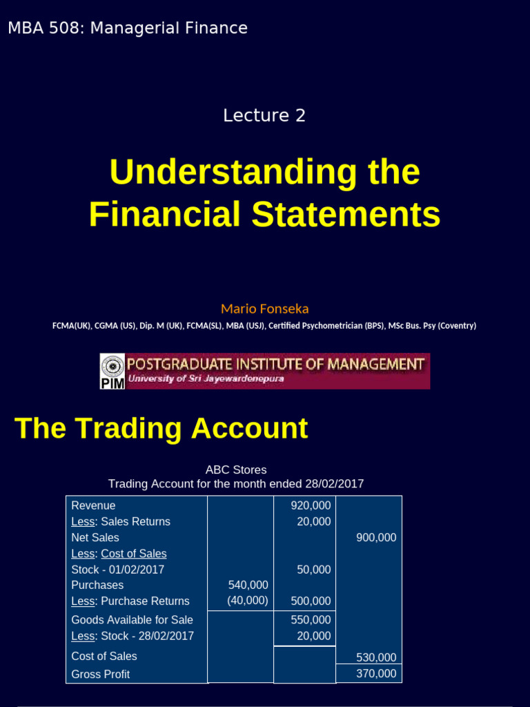MBA508 2 - Understanding The Financial Statements | PDF | Balance Sheet ...