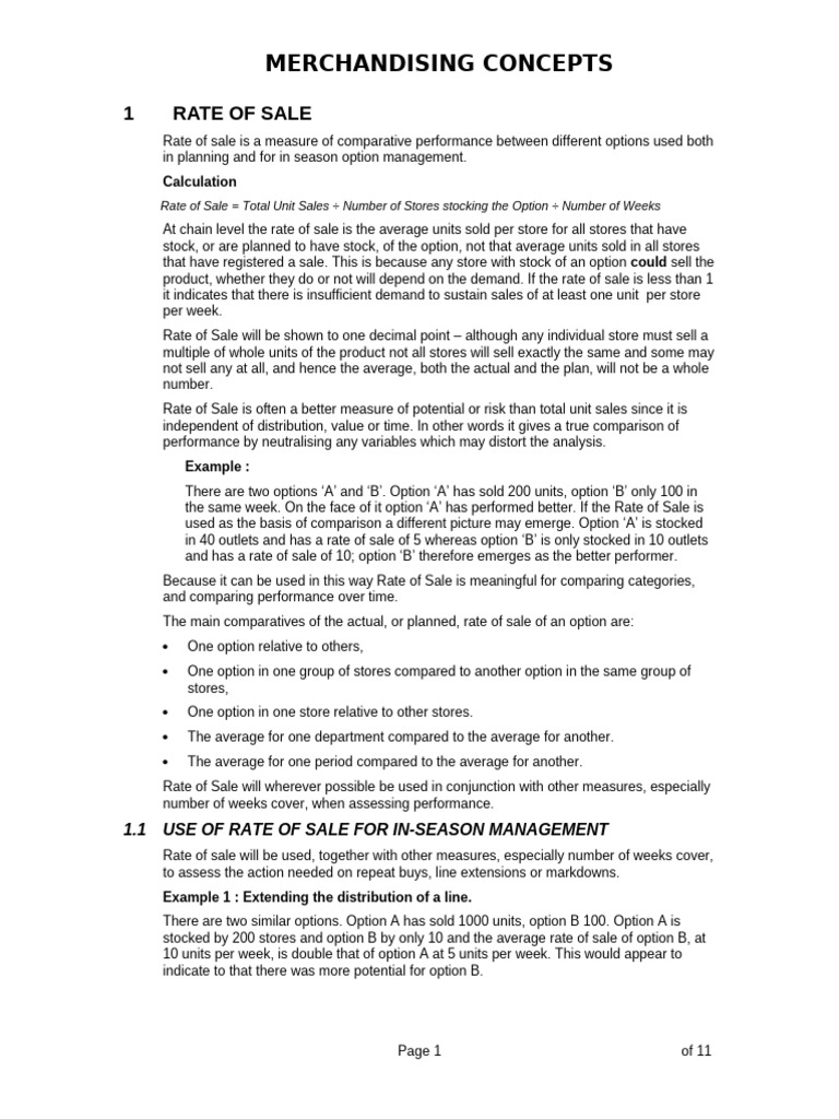 3-Merchandising Concepts | PDF | Option (Finance) | Stocks