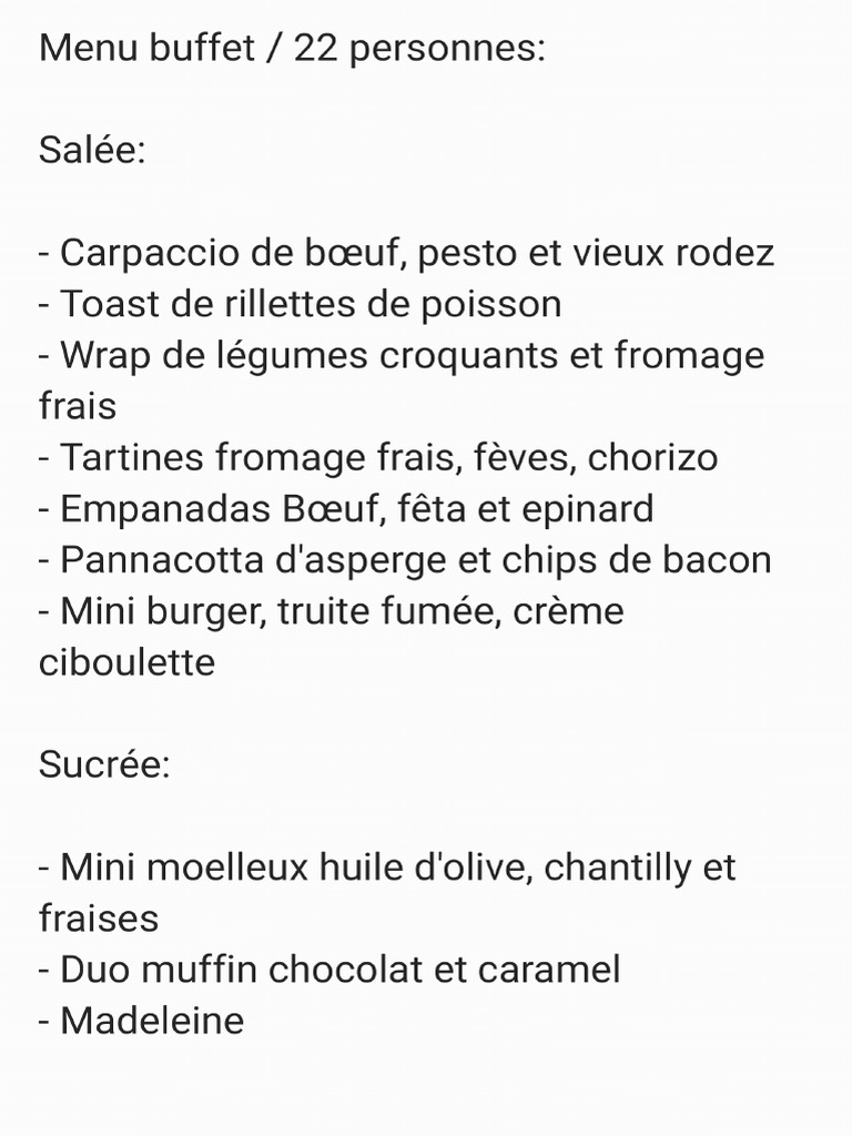 exemple menu | PDF
