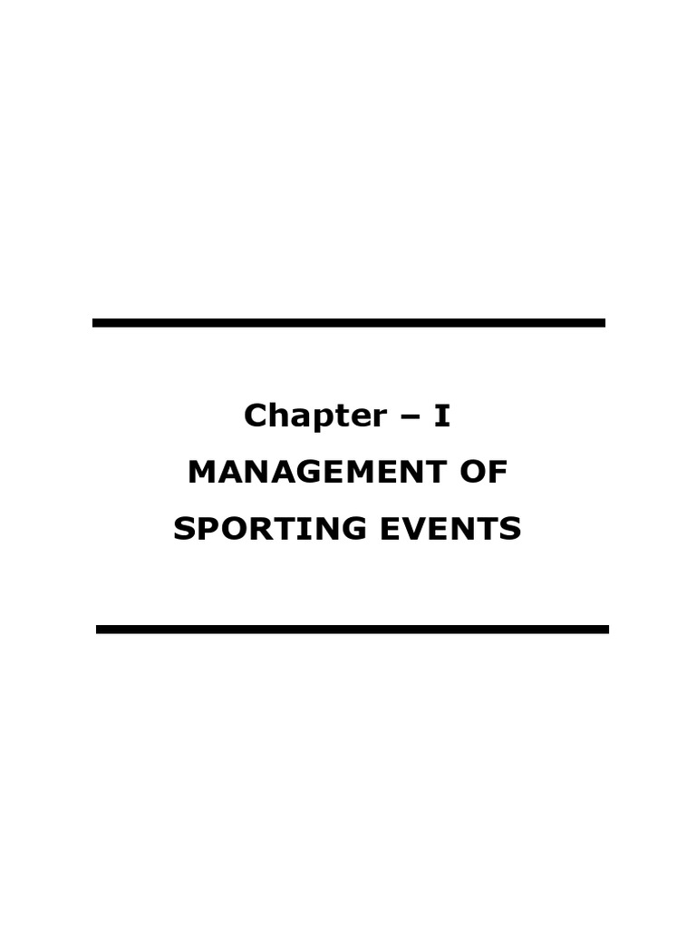 Sports Event Management Guide | PDF | Tournament | Sports