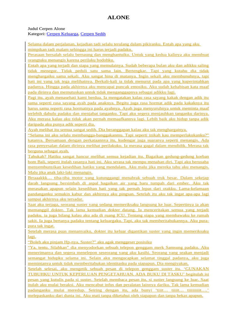 Kesedihan dan Penyesalan dalam Keluarga | PDF