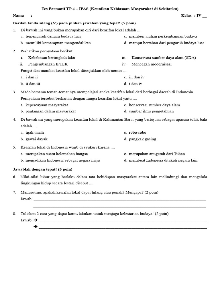 Latihan TP 4 IPAS-1 | PDF
