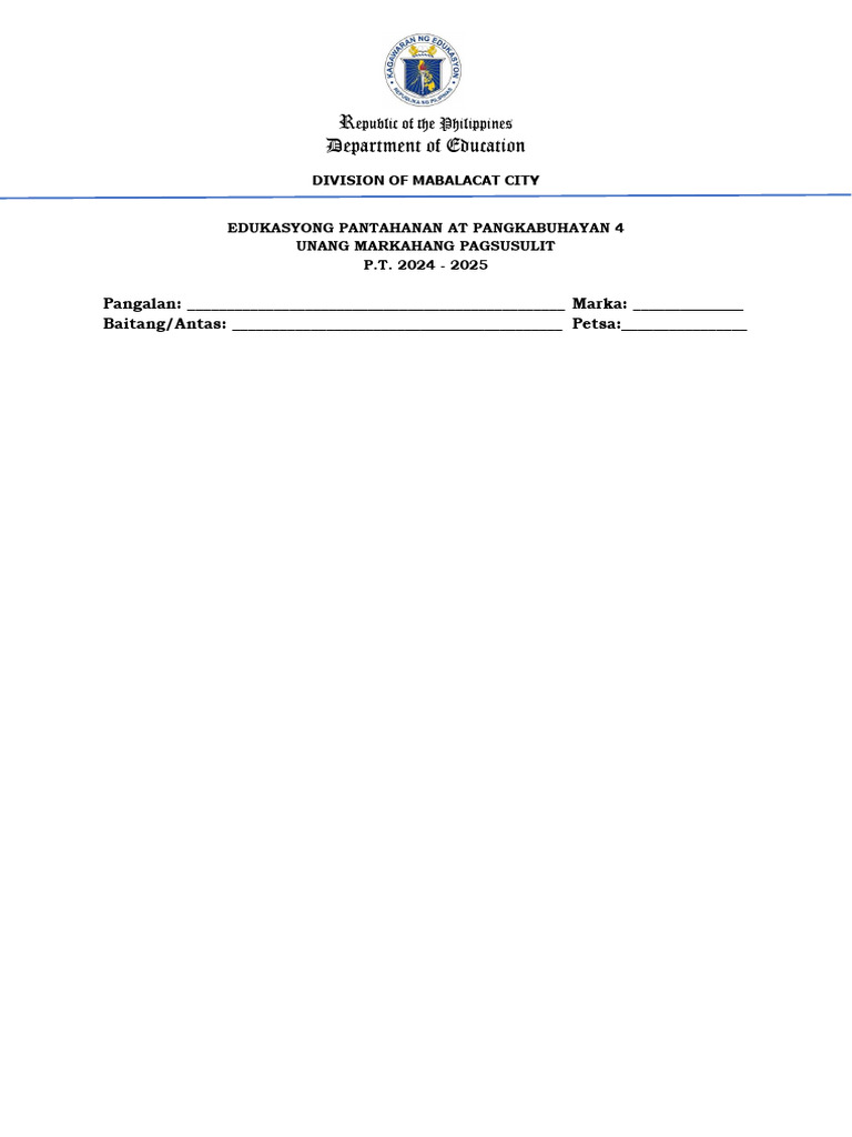 EPP_PT_1st_Grade 4 | PDF