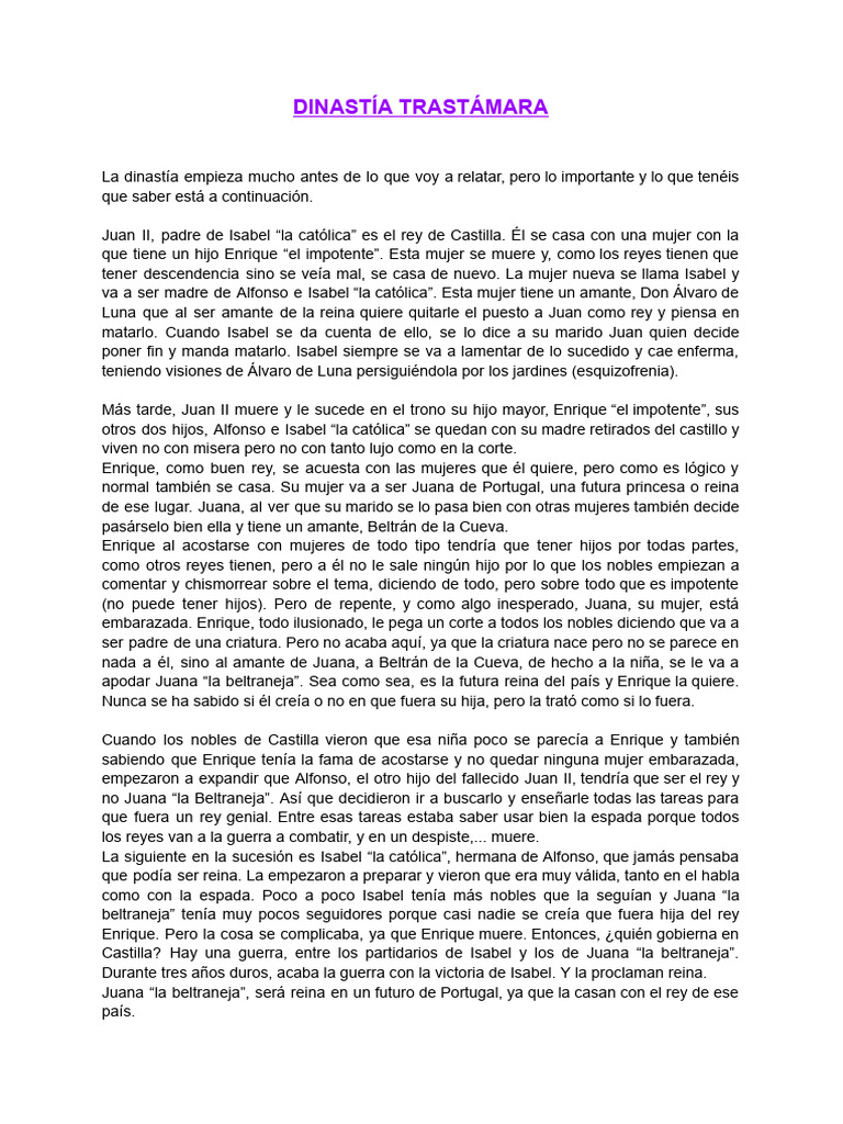 Dinastía Trastámara | PDF