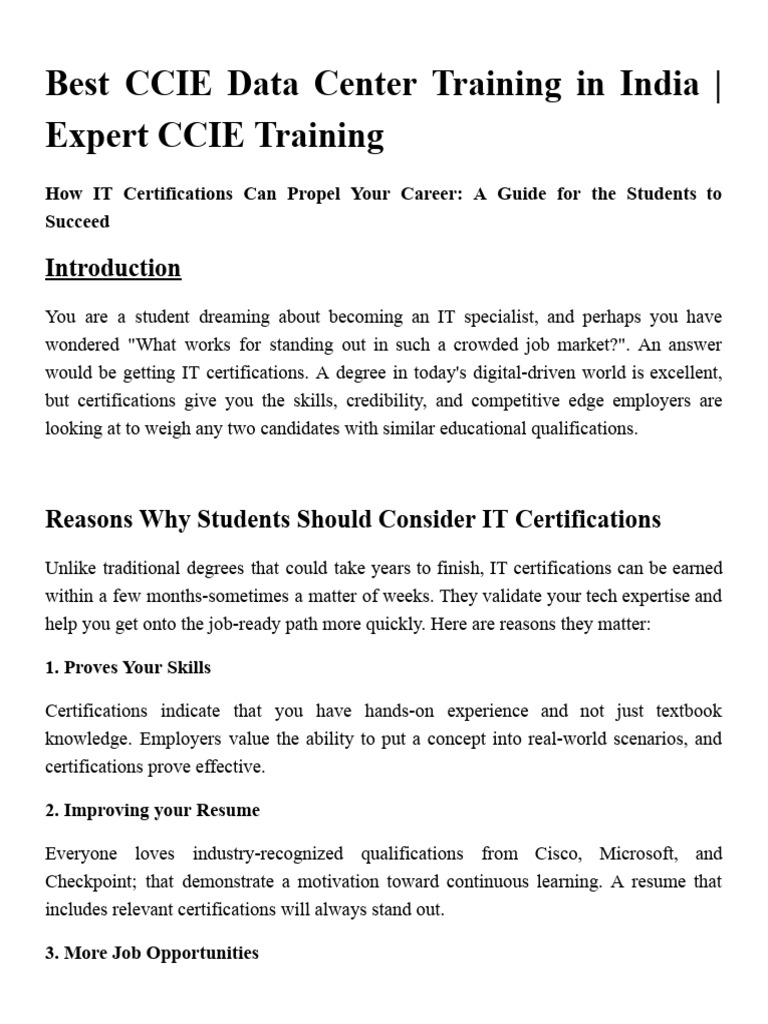 Best CCIE Data Center Training - NetMet Solutions | PDF | Cisco Certifications