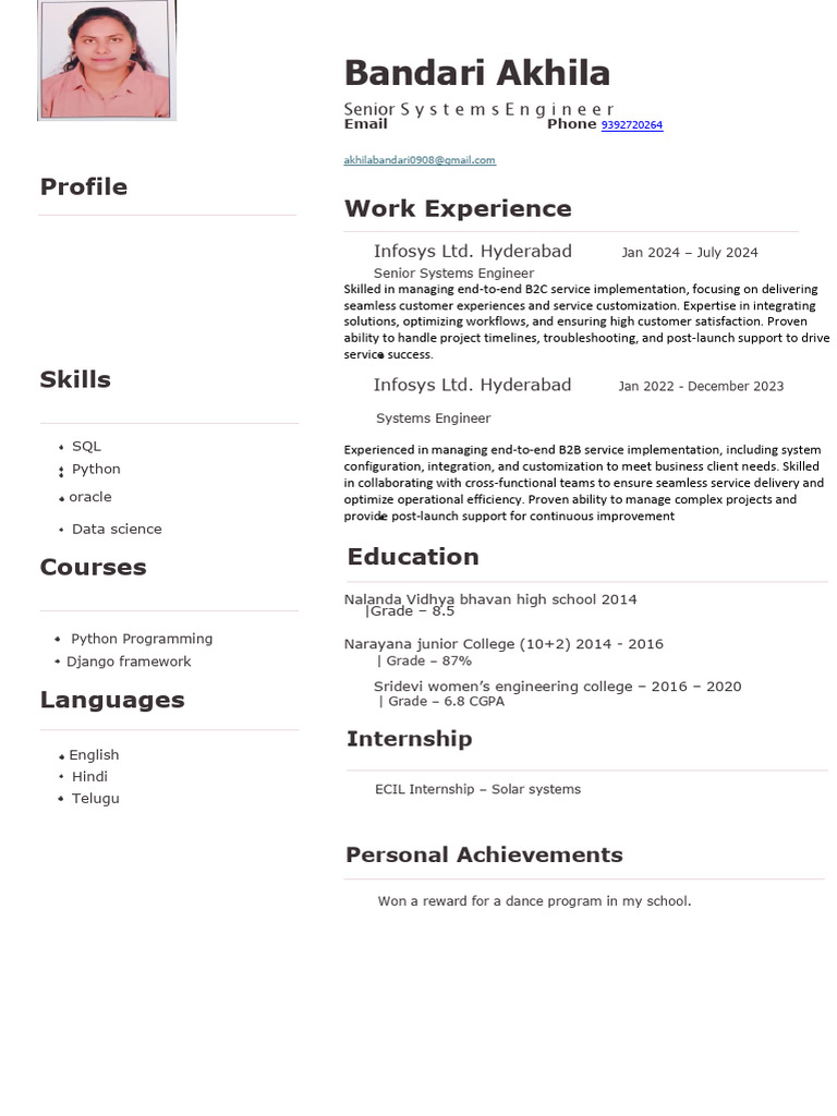 Bandari Akhila Resume - Data Science | PDF | Information Technology | Computing