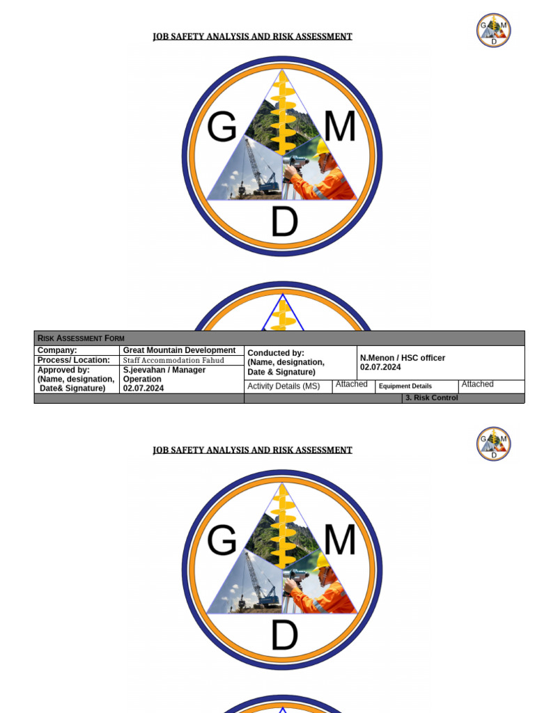 JSA & Risk Assessment InjectionGrouting-Fahud | PDF | Risk Assessment ...