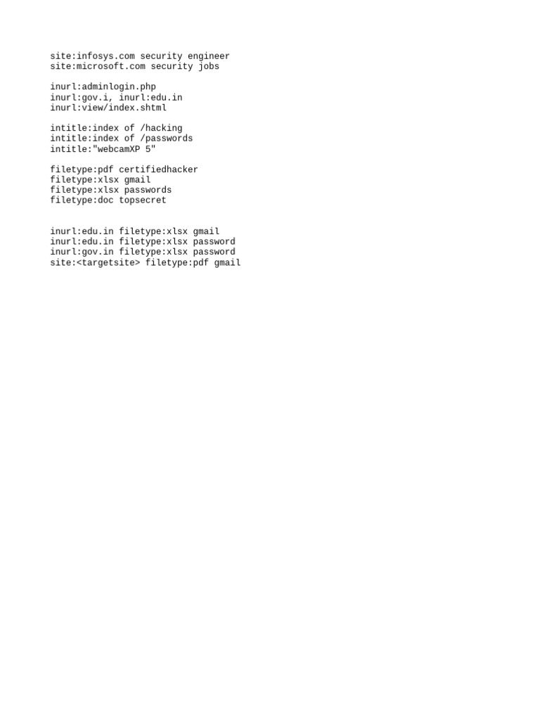 Google Dorks | PDF
