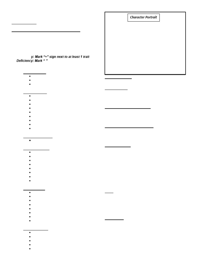 GATEWAY RPG - Standard Character Sheet - Printable | PDF | Role Playing ...