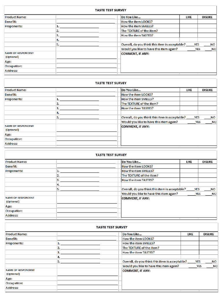 Survey Form | PDF