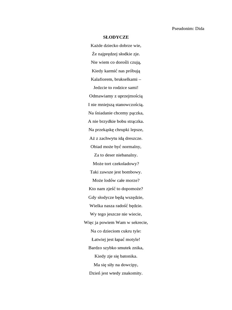 Wiersze Konkurs | PDF