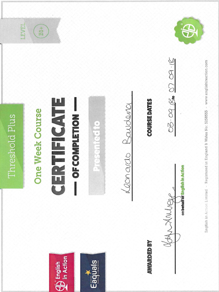 Certificato Inglese | PDF