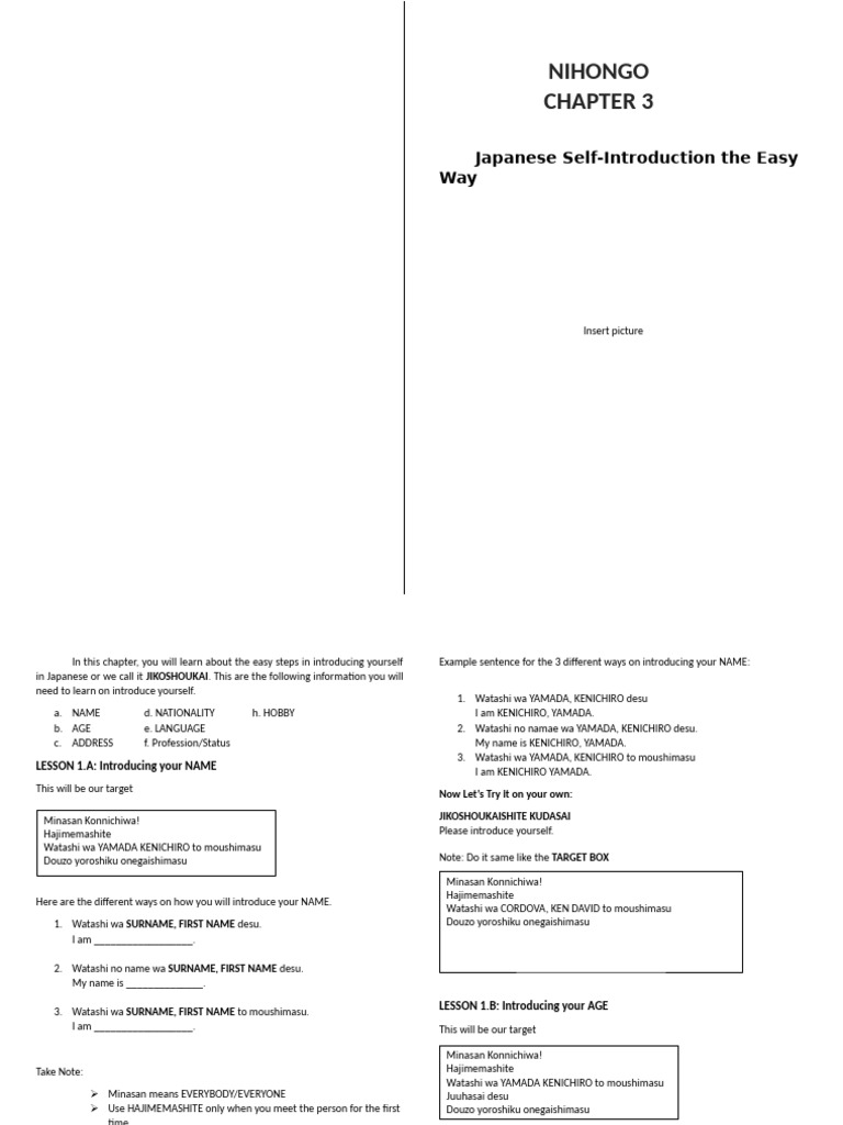 Japanese 101 Booklet New | PDF | Japanese Language | Linguistics