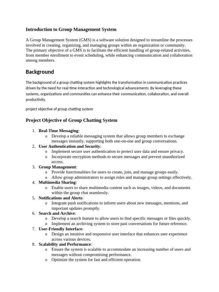 Introduction to Group Management System synopsis | PDF | Angular Js | Databases