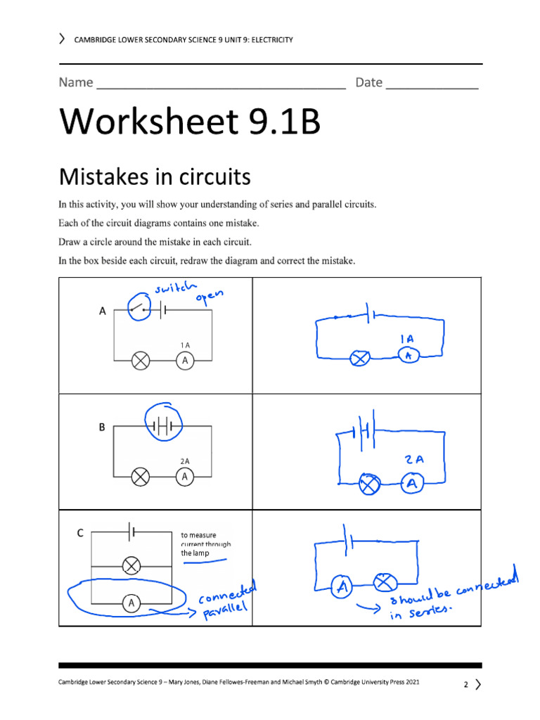 CH 9 Series and Parallel Circuit Worksheet | PDF