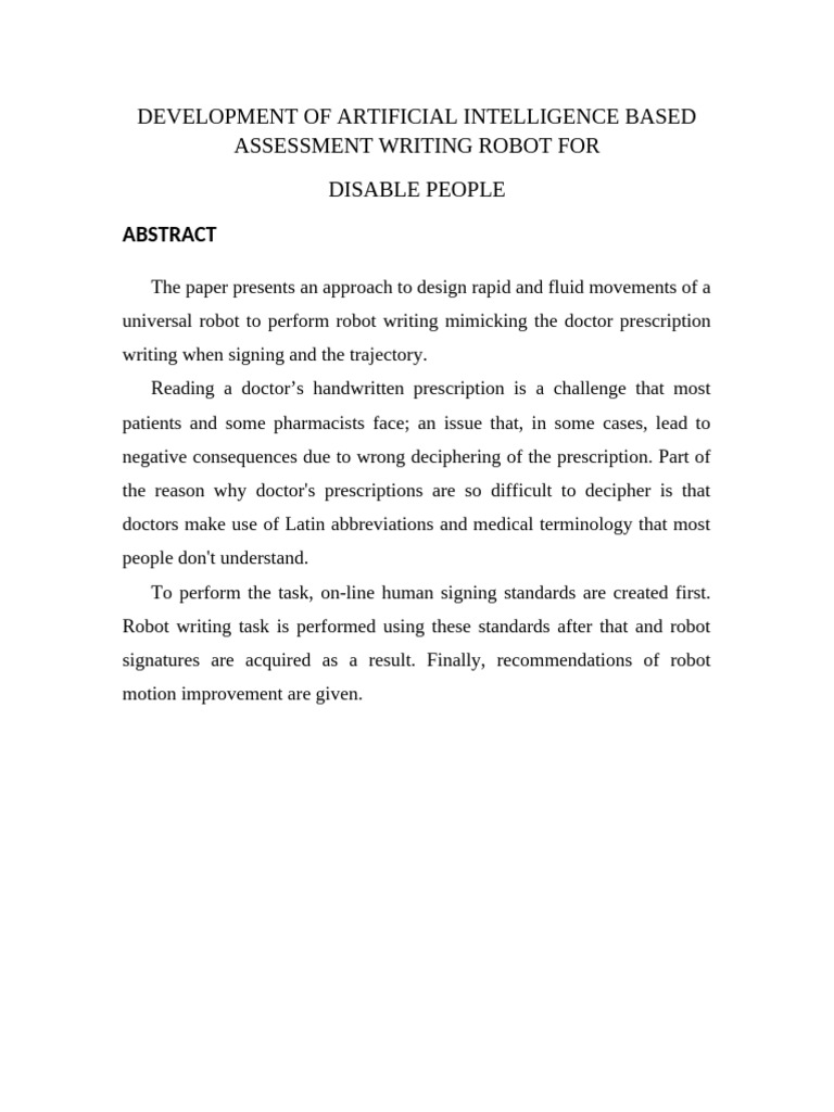 3.Writing Robot - Development of Artificial Intelligence - For Disabled ...