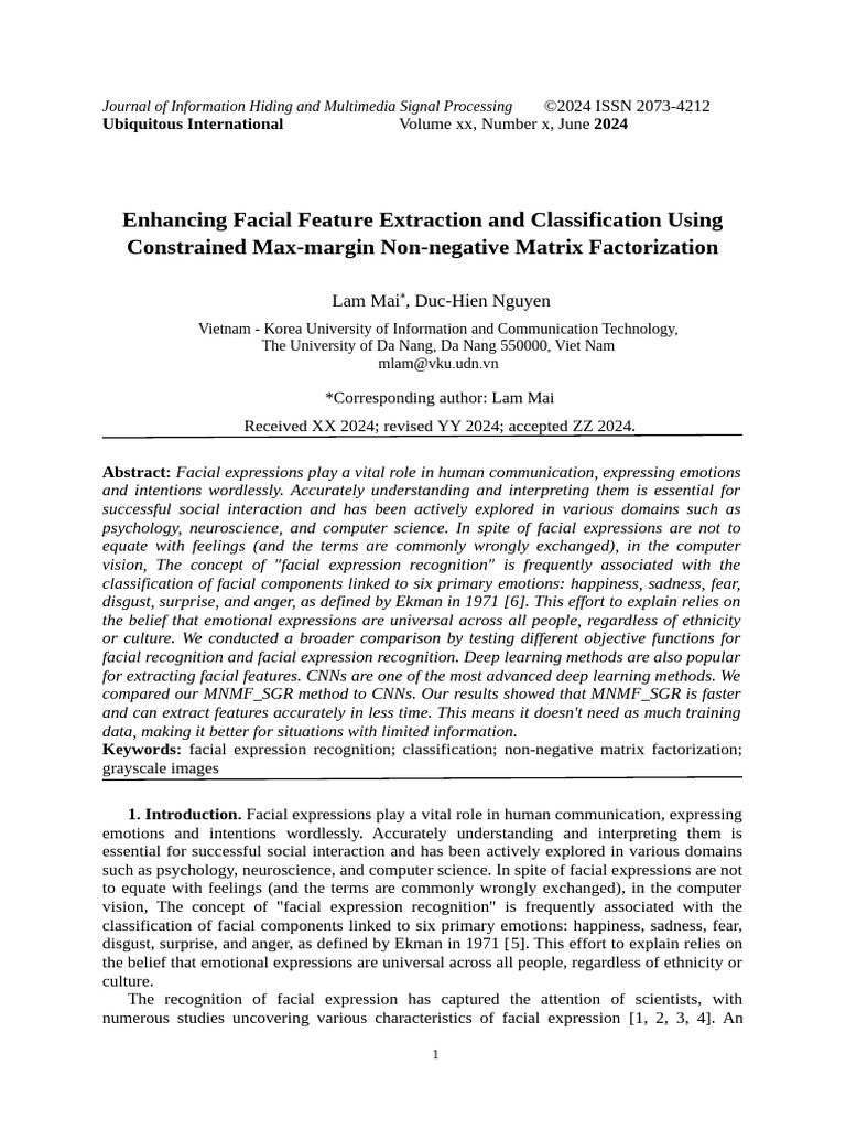Manuscript - Enhancing Facial Feature Extraction With Constrained Max-Margin Non-Negative Matrix ...