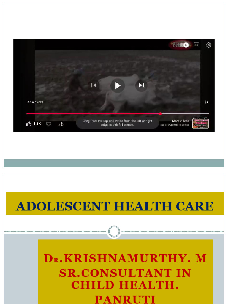 Adol. Health-Dr - Krishnamoorthi (Autosaved) | PDF | Hair Care | Oral ...