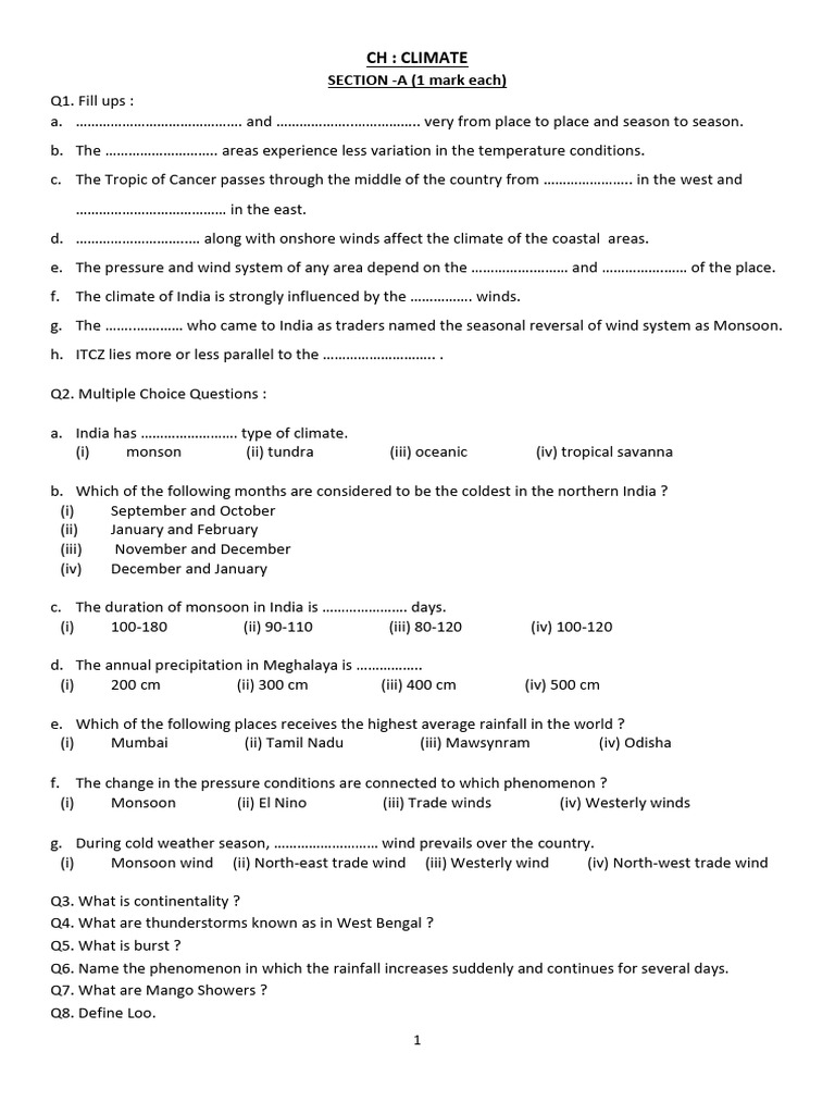 Climate | PDF | Monsoon | Earth Sciences