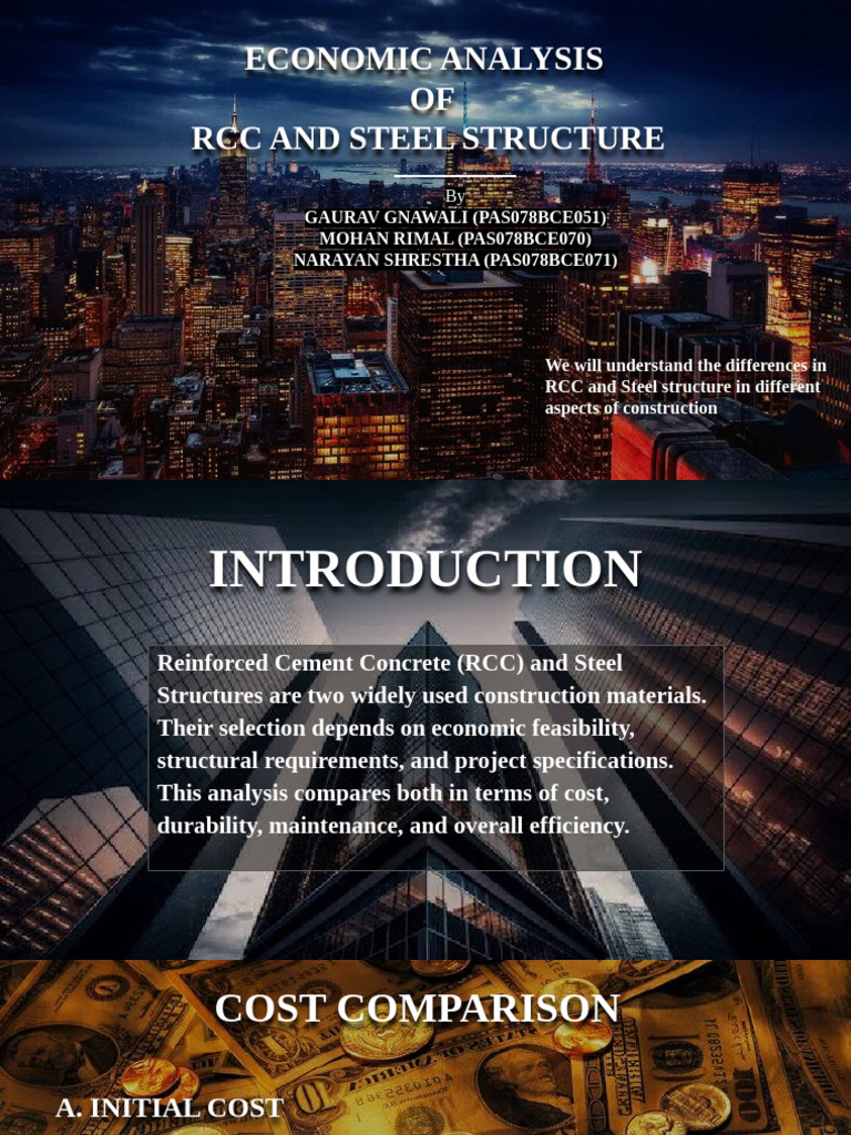 RCC vs Steel Structures: Cost Analysis | PDF | Steel | Cement